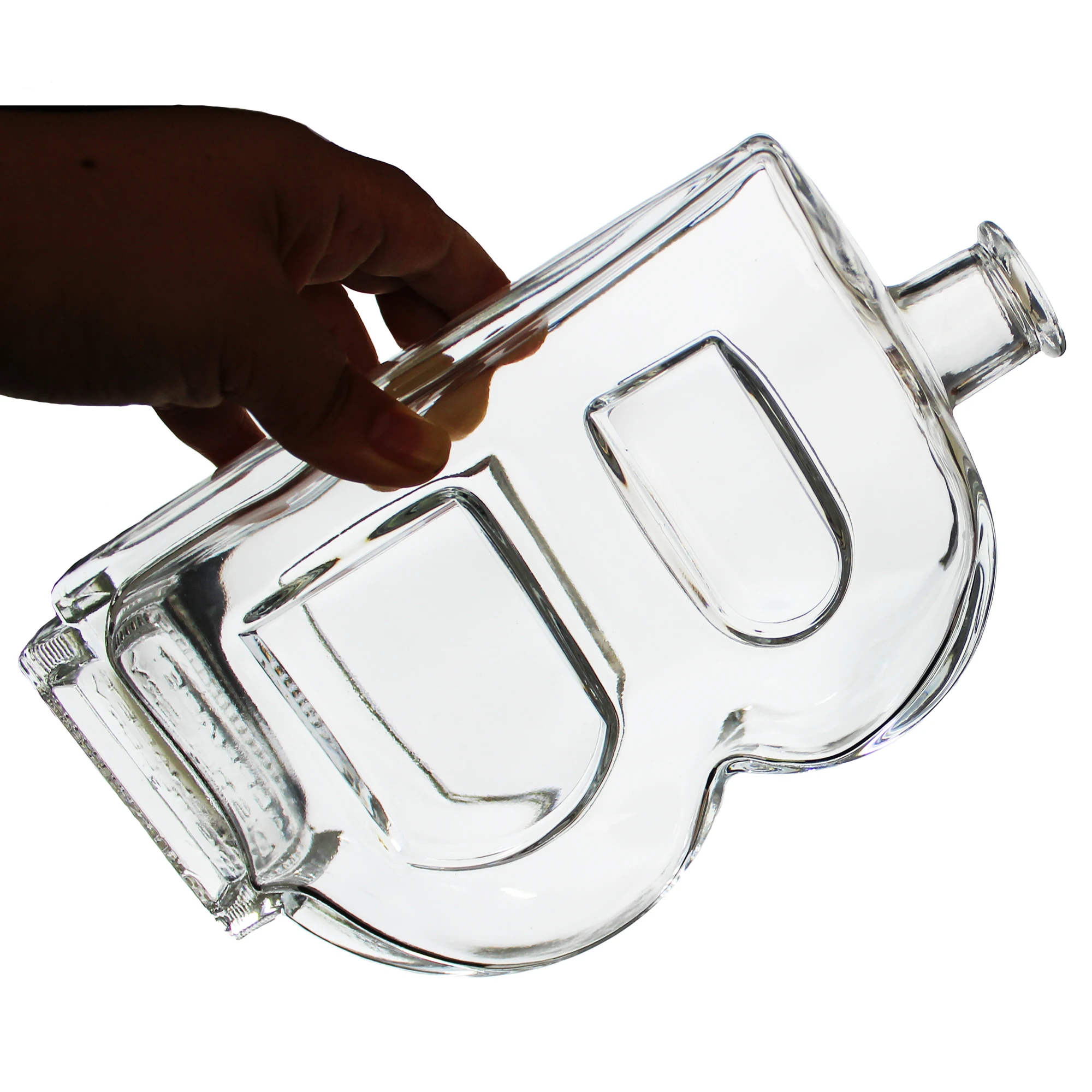 Premium Letter B Shaped Brandy Whisky Glass Bottles Custom Clear 750ml ...