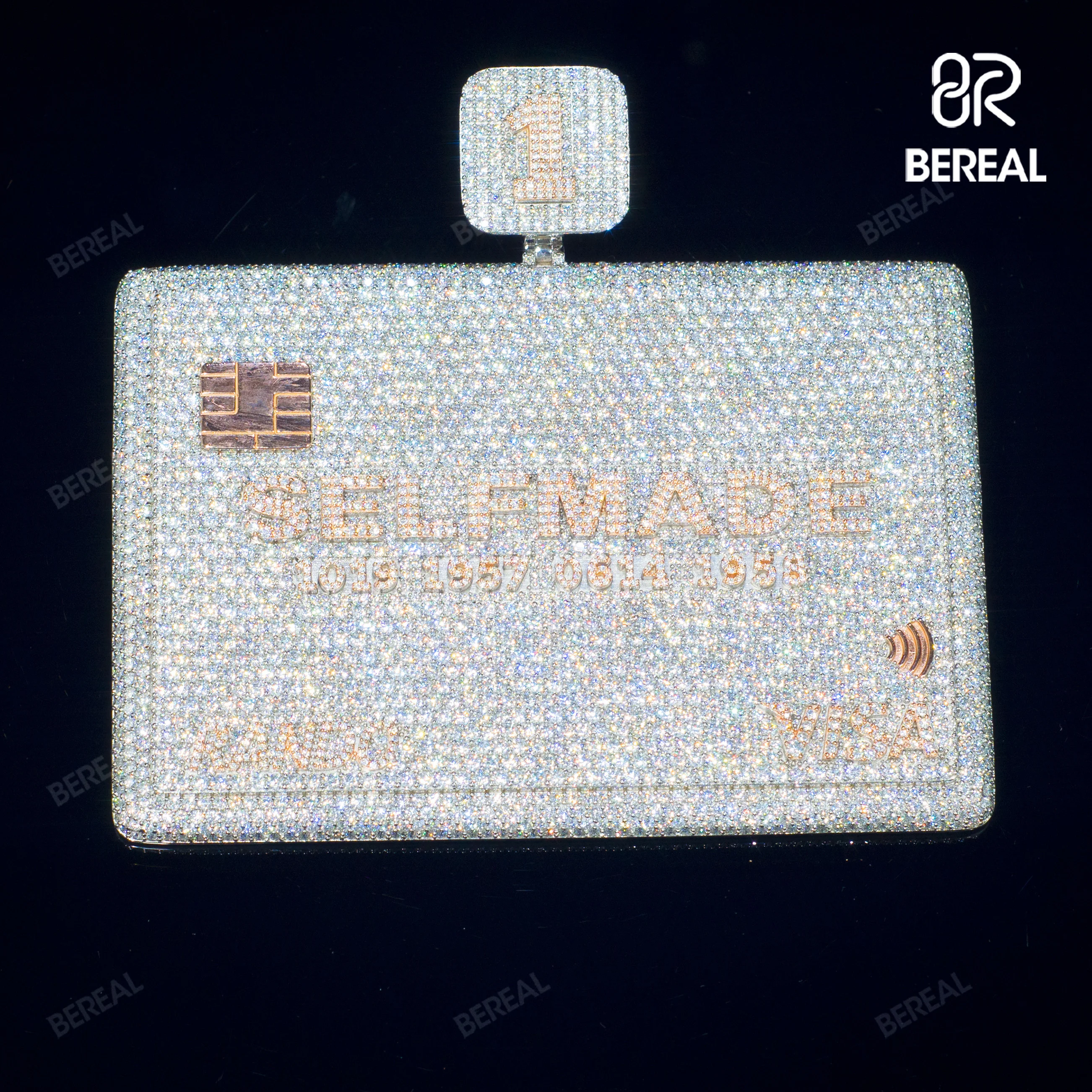 Custom Iced Out Credit Card Pendant - 925 Silver & Moissanite