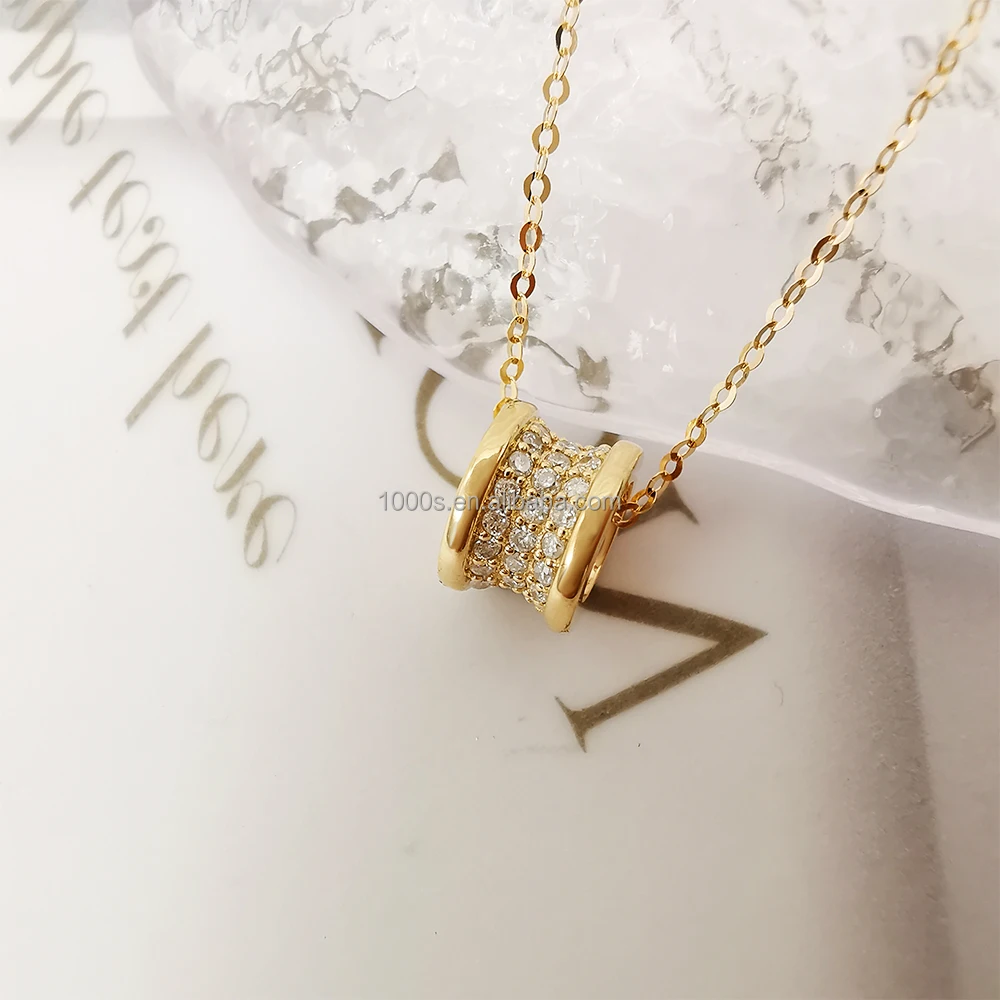 18k Au750 Pedant Gold Necklace Lab Grown Diamond Necklace Fine Jewelry Women Gift Pure Gold ...