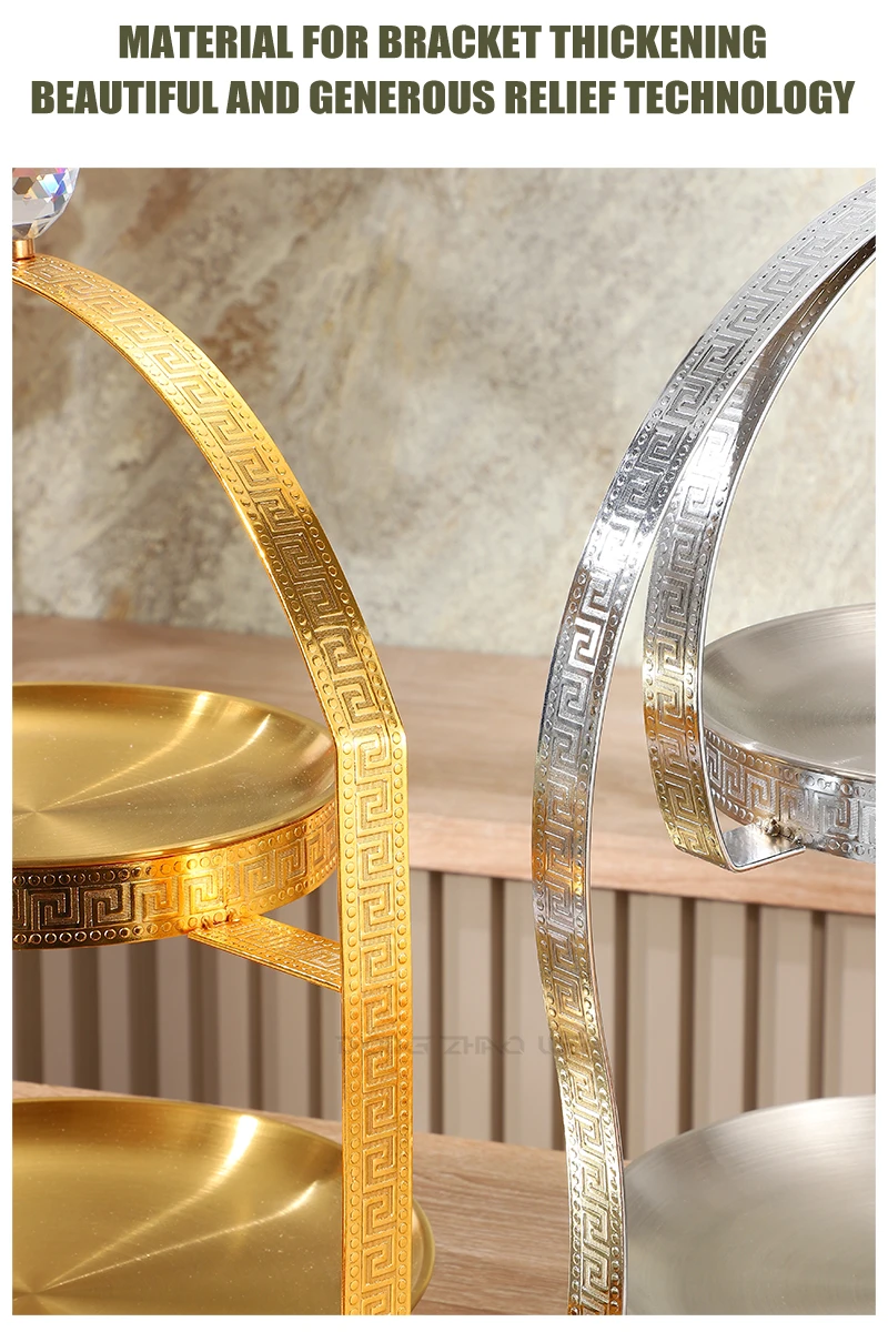 Luxury Gold Plated Buffet Food Display Rack Catering Decorations Silver ...