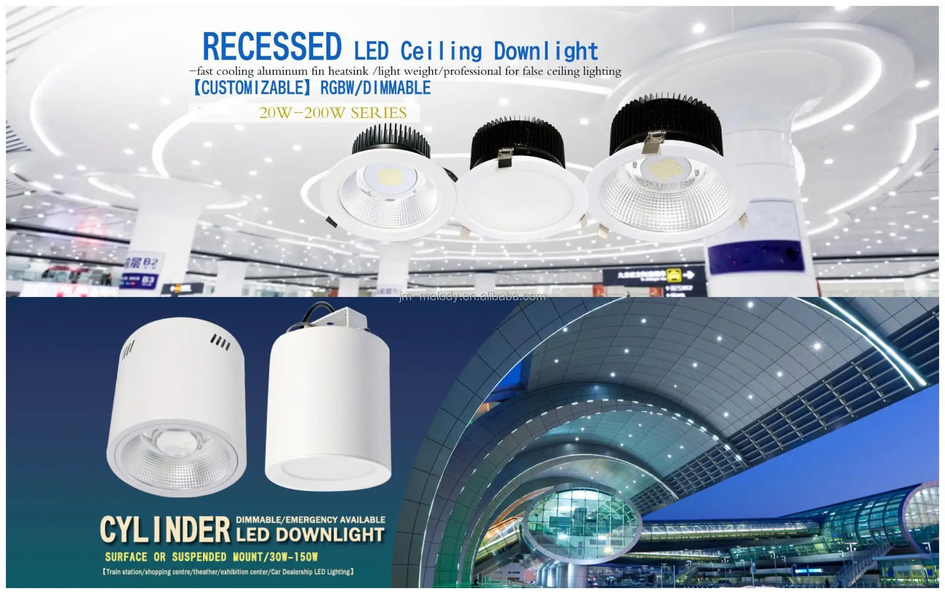 100w LED Downlight - Efficient, Dimmable, and Waterproof