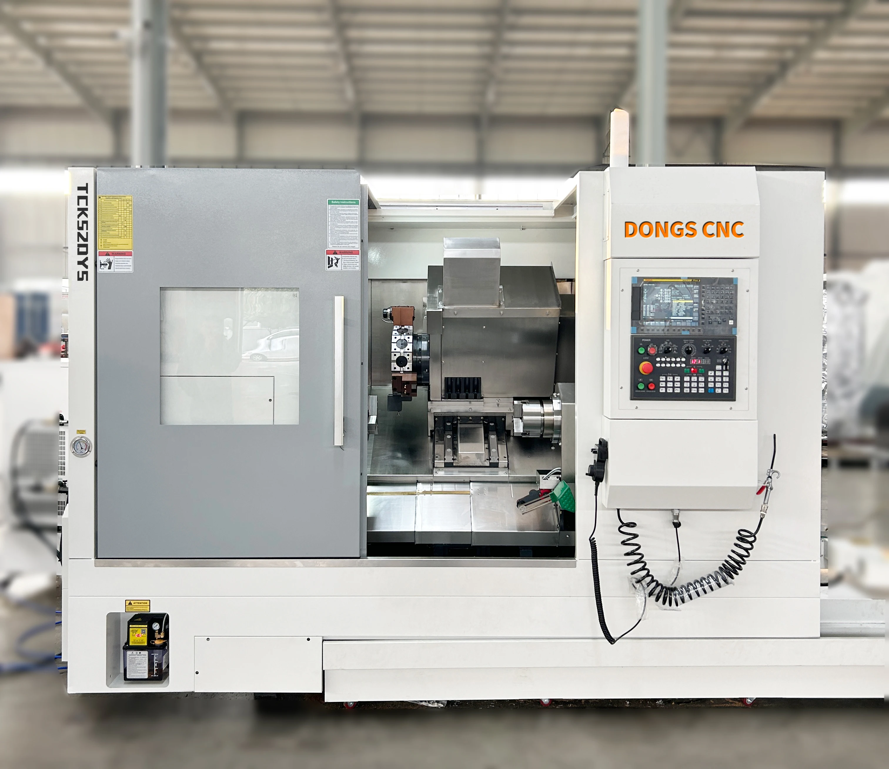 DONGS Twin Spindle Live Tooling Slant Bed CNC Lathe TCK52DYS
