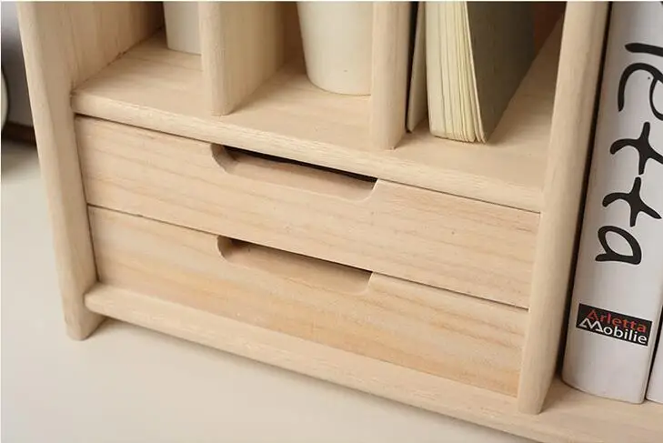 Bamboo&wood Desk Organizer File Storage Multilayer Drawer Stationery ...