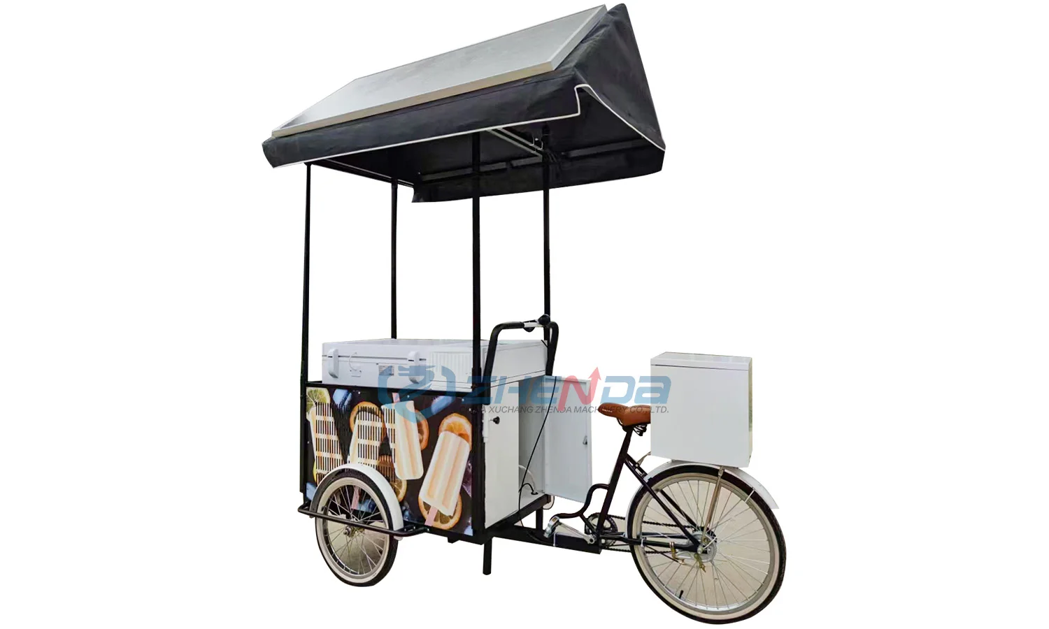 Customized Logo Electric Three-wheel Trolley Mobile Snack Cart Low-cost ...