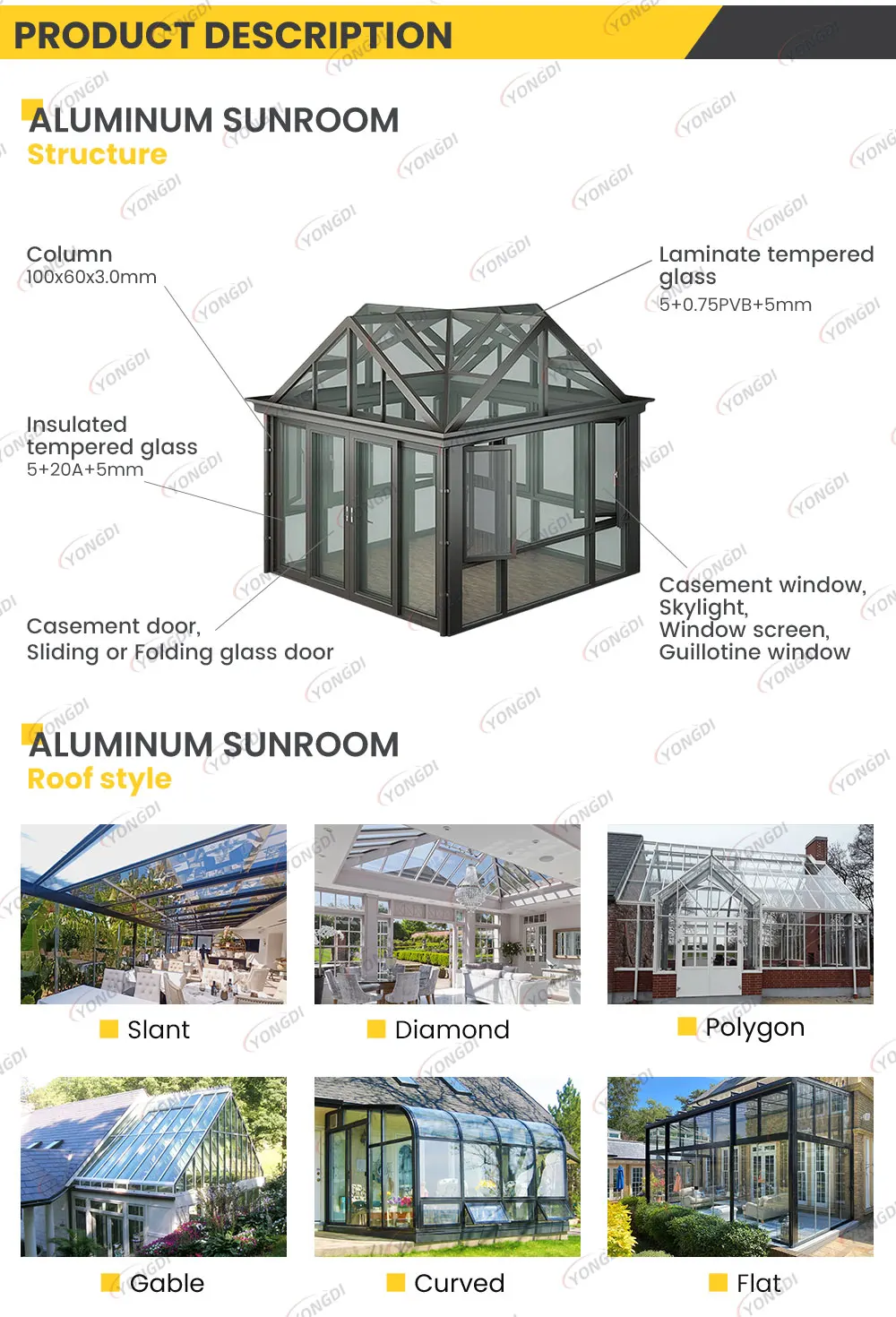 Aluminum Metal Frame Winter Garden - Eco-Friendly Sunroom