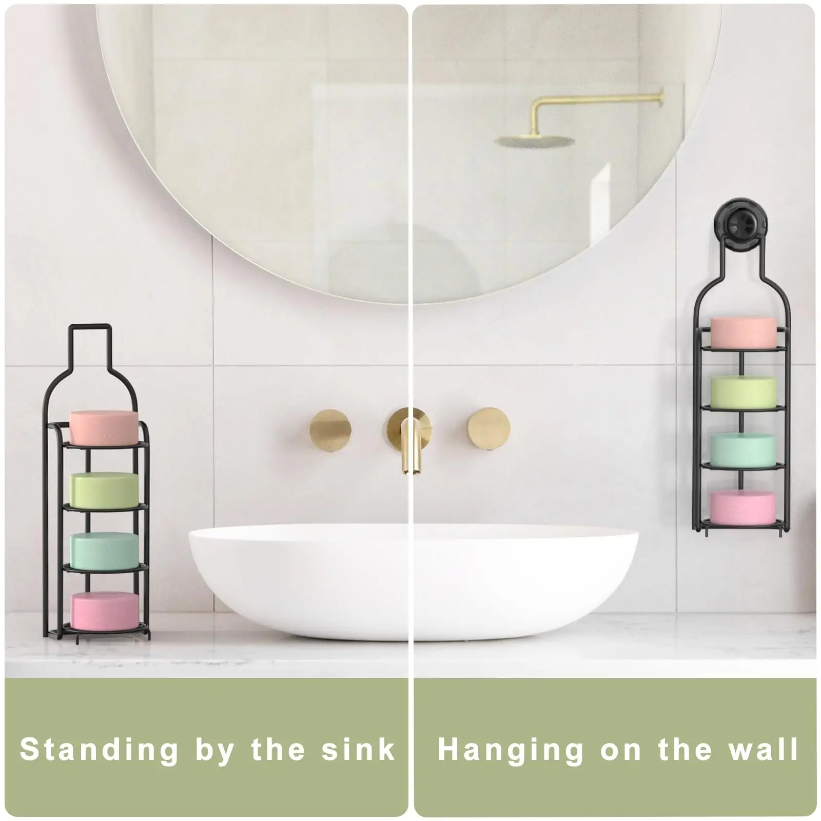 Bar Soap Holder,Soap Dish Holder With Suction Cup,4 Tier Self Draining ...