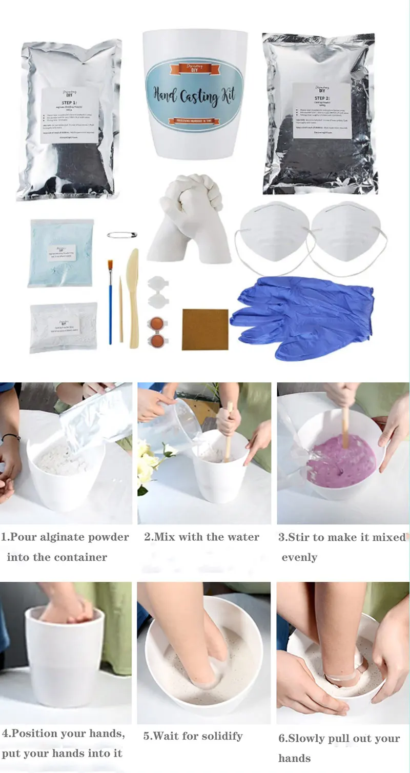 3D Handprint Set DIY Plaster Model Hand and Foot Casting Kit