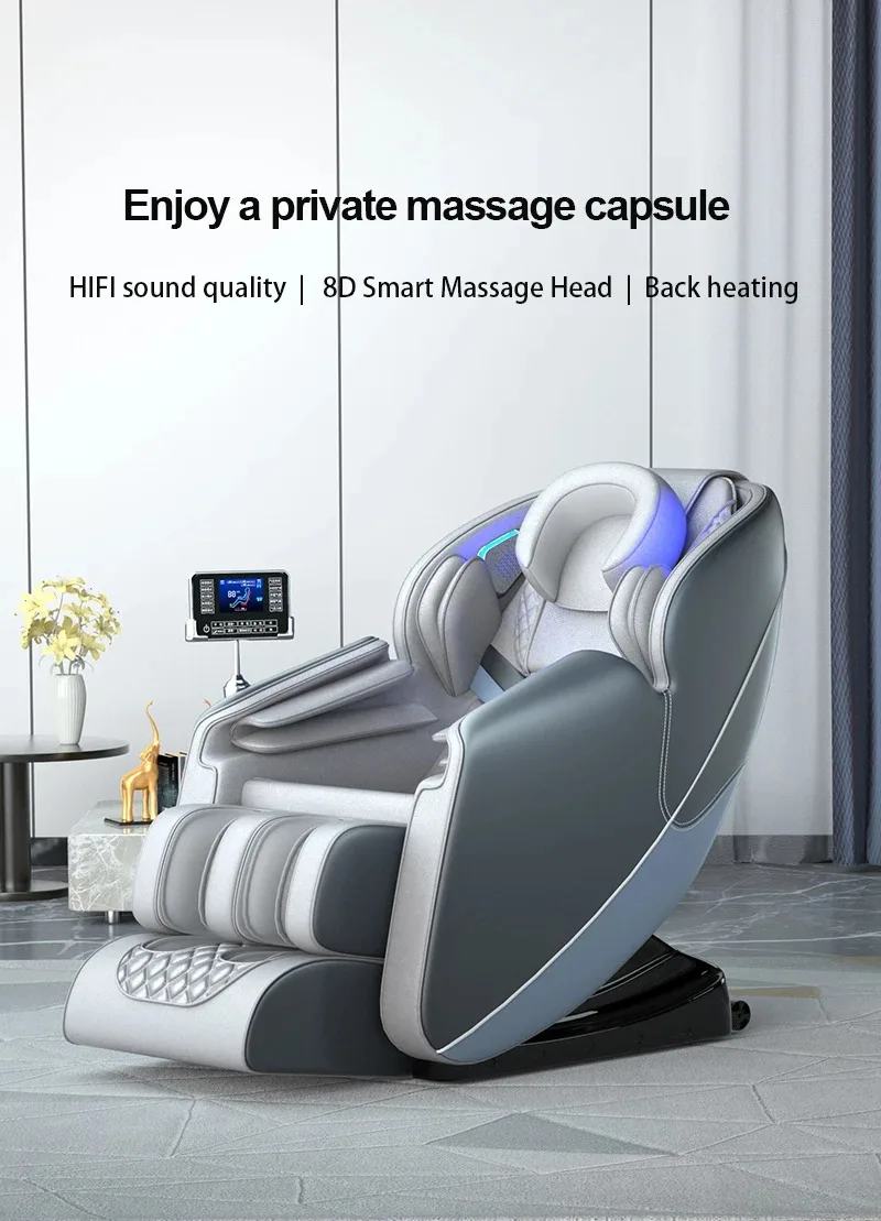 4D Heated Air Compression Full Body Massage Chair with Dual Control ...