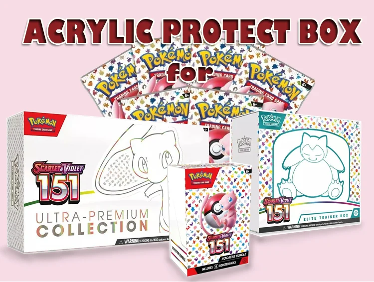Shp Wholesale Acrylic Pokemon Cards Booster Box 1st Edition Card Game ...