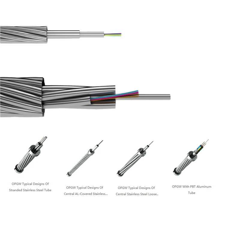 24 Core Fiber Optic Cable Overhead Ground Wire Opgw Cable Price Power ...