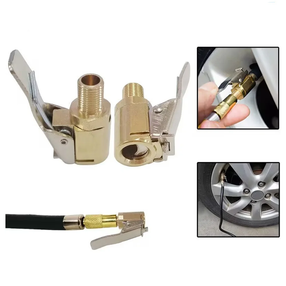 Brass Air Chuck with Clip Adapter - Efficient Tire Inflation