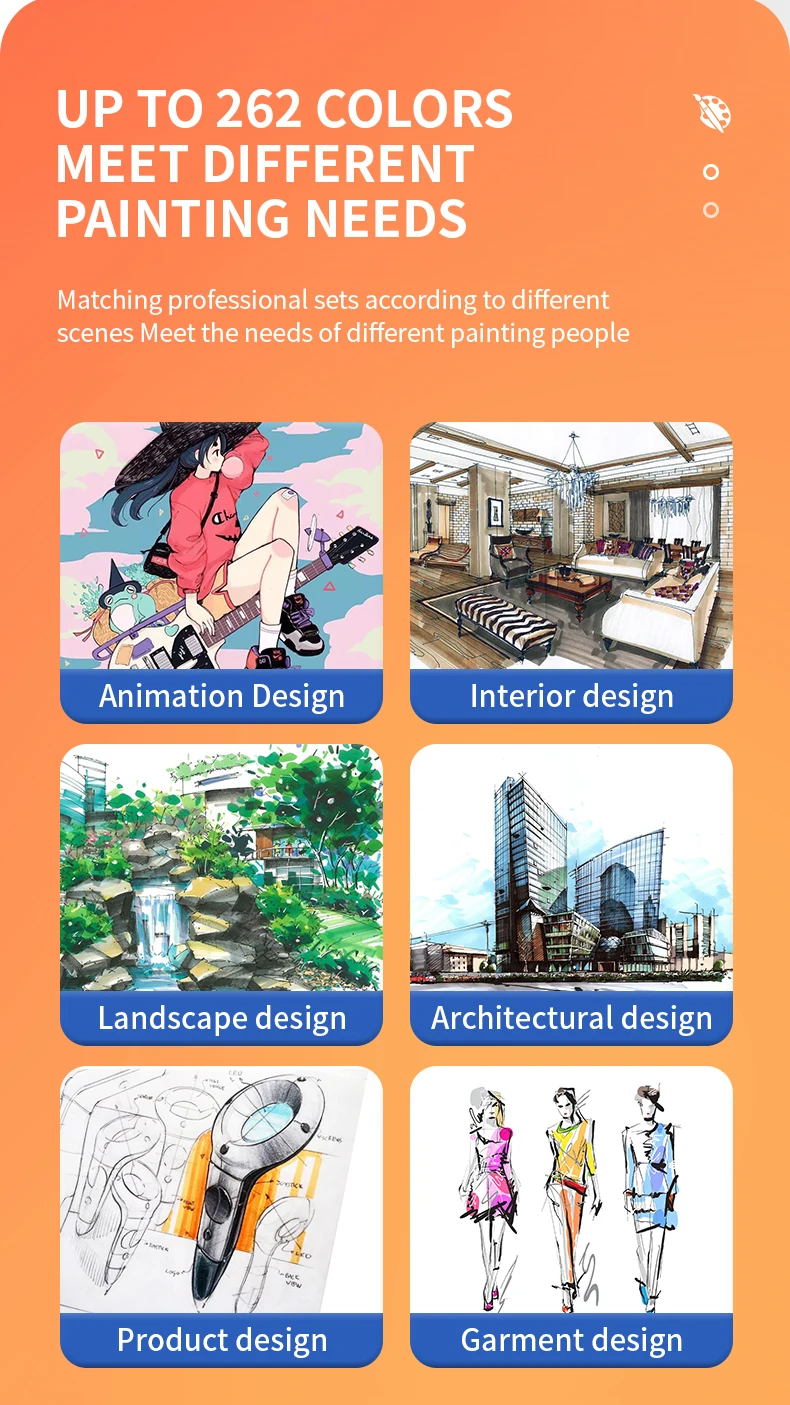 262 Colors Rotuladores Doble Punta Alcohol Permanent Markers Alcohol ...