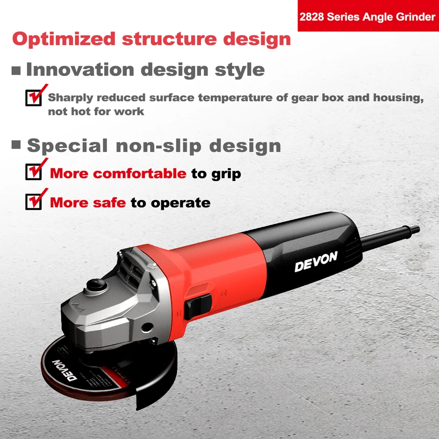 DEVON Electric Angle Grinder - High Performance & Control