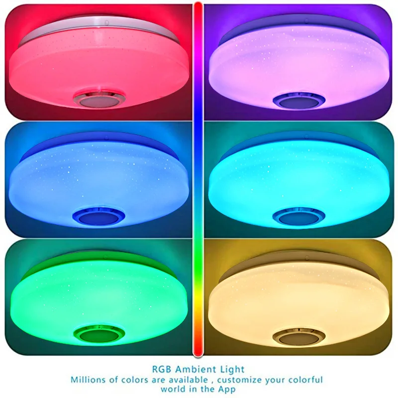 Rgb Blue-tooth Ceiling Light Led Music Ceiling Lamp For Bathroom With ...