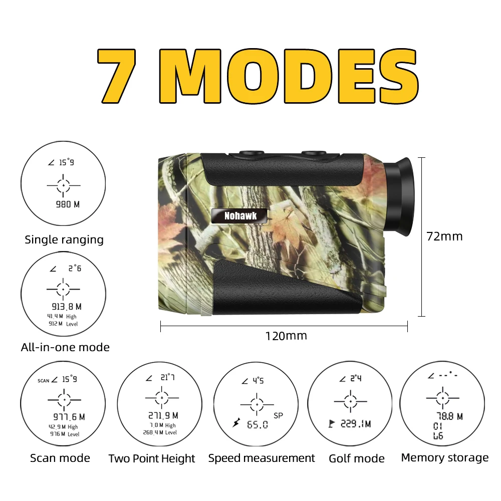 Nohawk A2 1000M Long Distance Range Finder - Precision & Camouflage