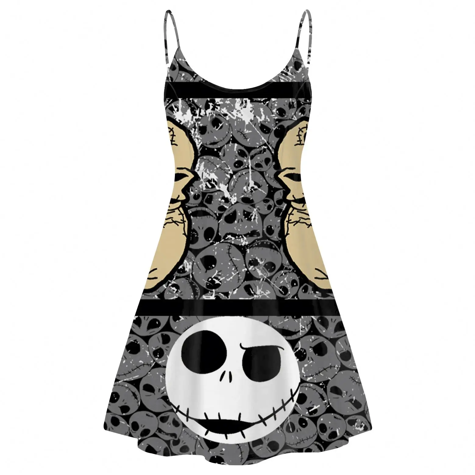 Nightmare Before Christmas Jack Sally Pattern Women Slip Dress ...