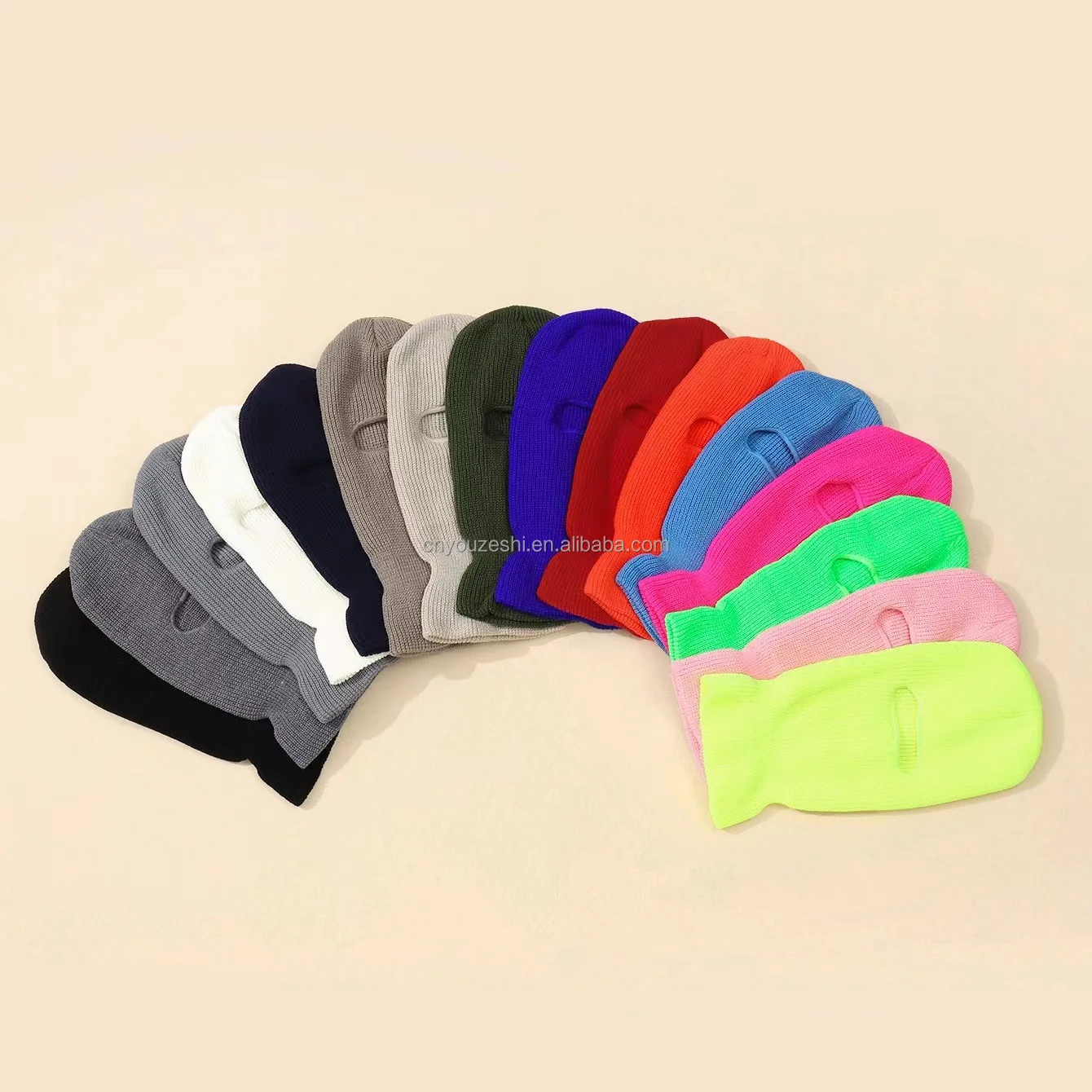 1 Hole Knitted Full Face Ski Riding Mask Winter Balaclava Warm Knit ...