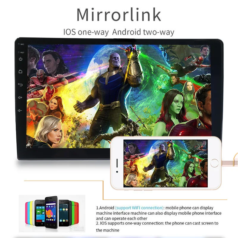 10 Inch Universal Android 9.0 Car Radio 2.5d Gps Navigation Autoradio ...