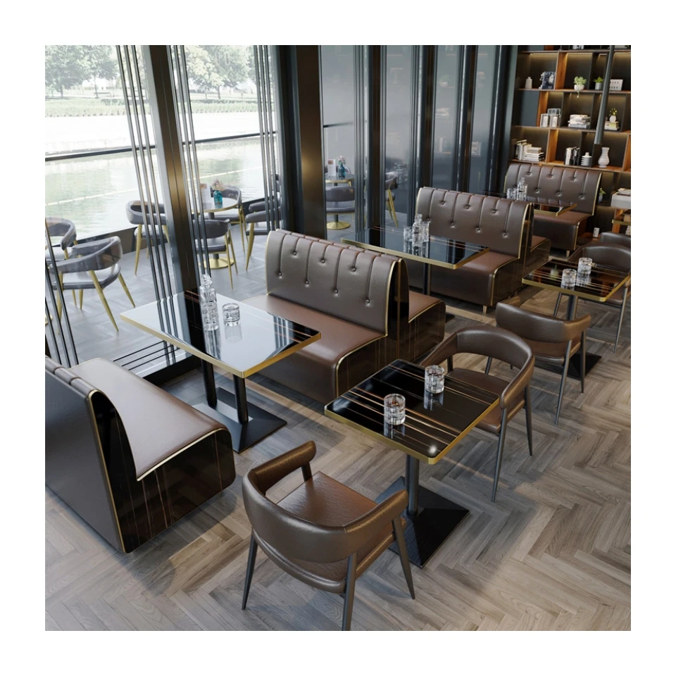 Restaurant Leather Booth Seating Chairs Modern Restaurant Cafe ...