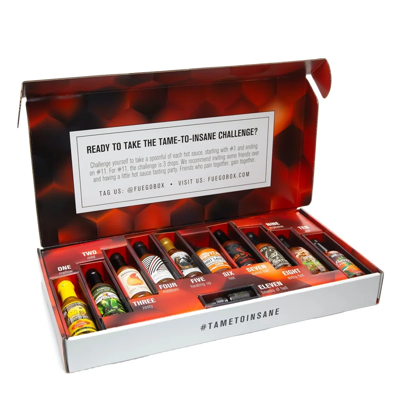 Custom Chili Soy Dip Sauce Packaging Box Cardboard Hot Sauce Bottle ...