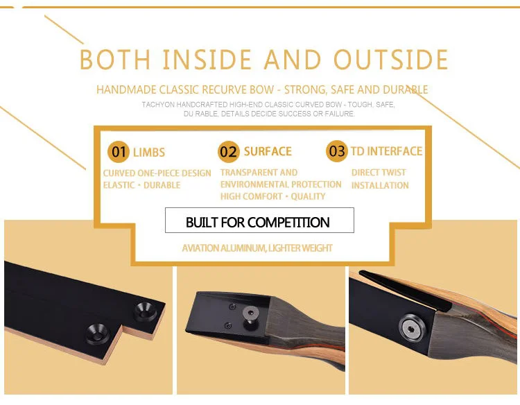 Custom Hunting Recurve Bow Wooden Riser Limb Fiberglass Takedown ...