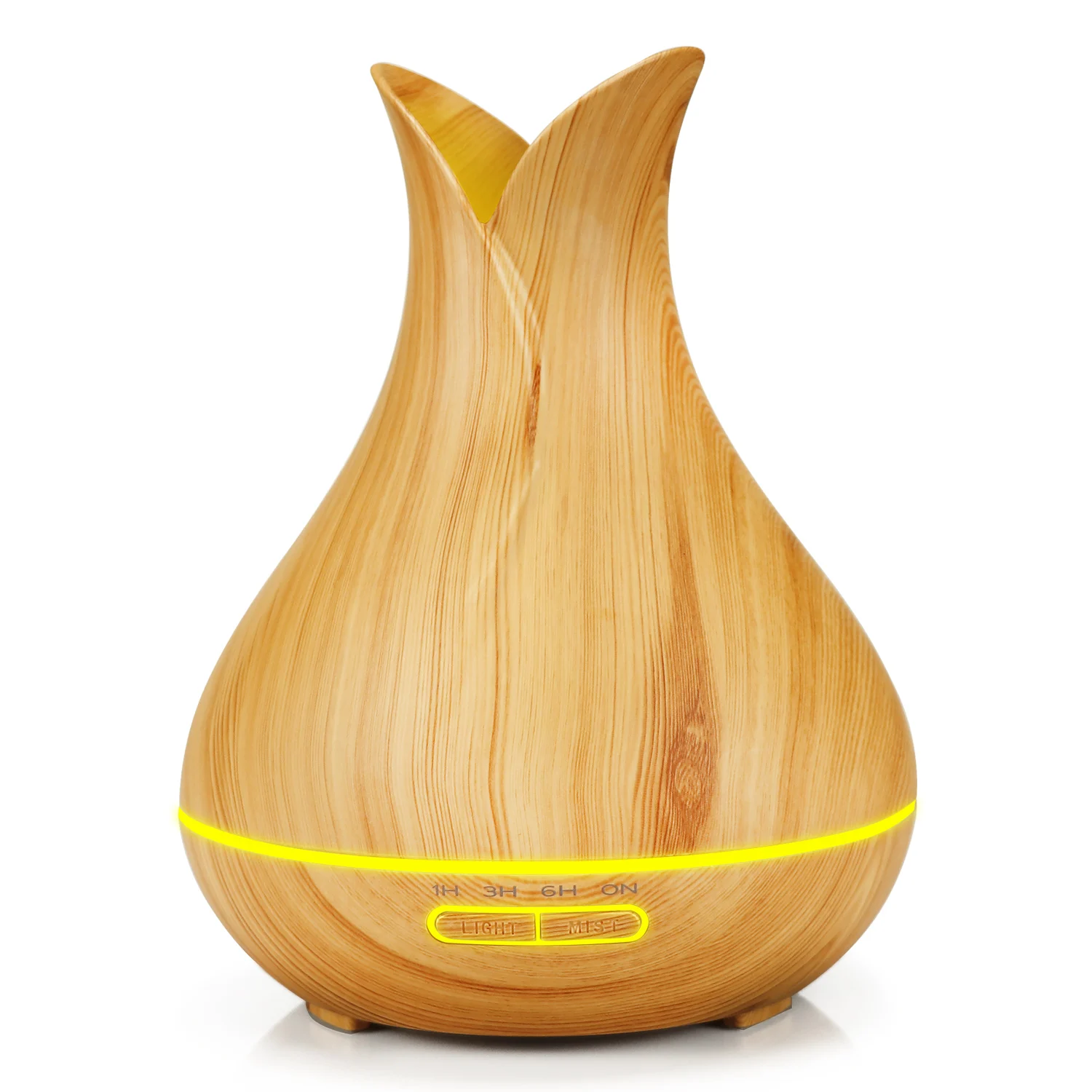 400ml Classic Vase Wood Grain Electric Aroma Diffuser Essential Oil Ultrasonic Humidifier Water ...