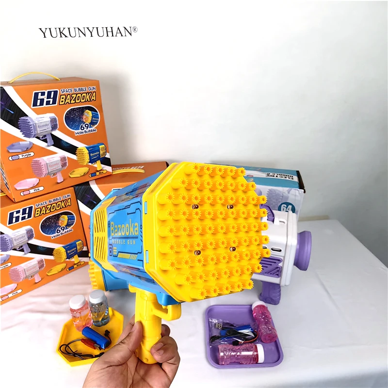 Wholesale Outdoor Kids Light Up Soap Bubble Toys 88 69 Holes Electric ...