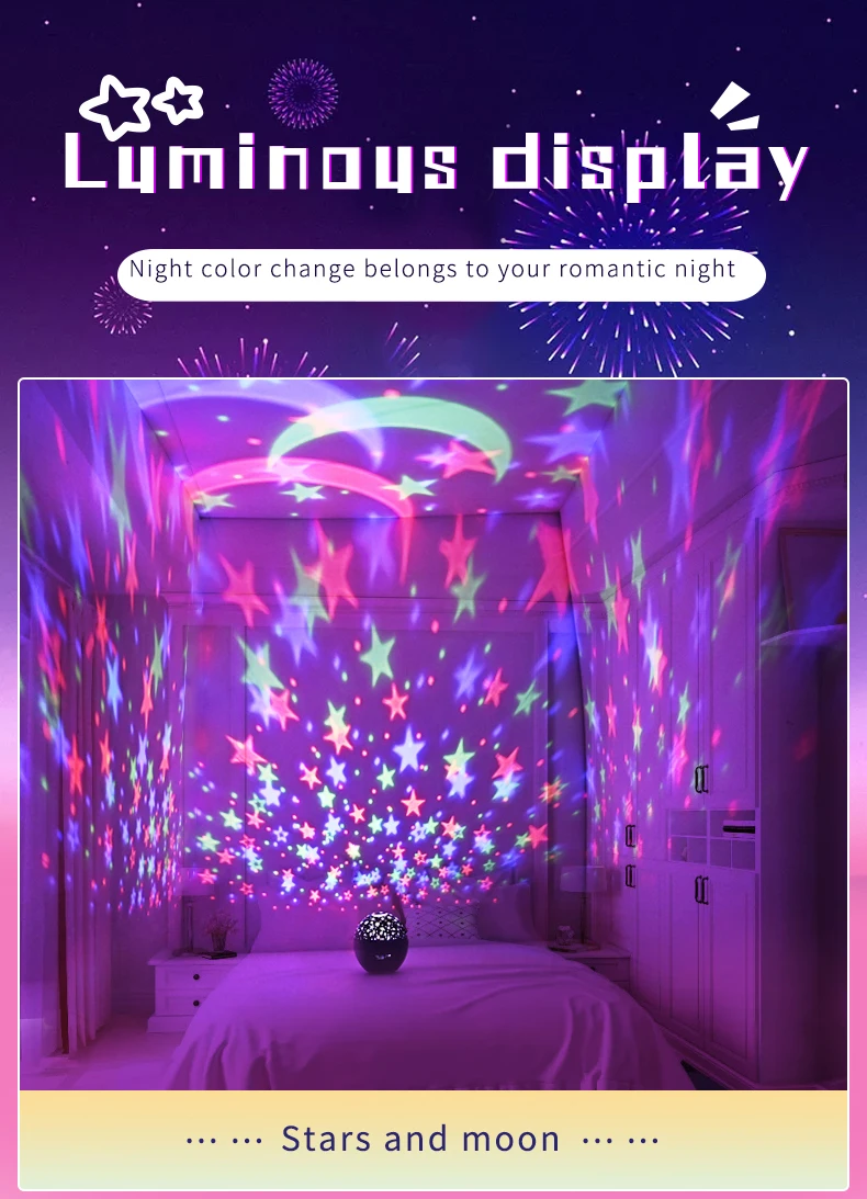 Ed Dreamy Rotating Sky Light Usb Sky Projection Light Creative Sky ...