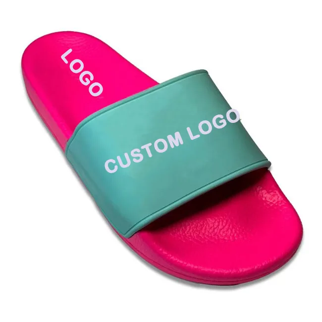 Oem Black Slide Sandals Pvc,Logo Slippers General Blank Slide Sandals ...