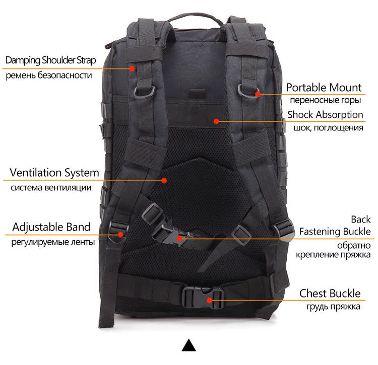 50L Large Capacity Men Backpack 3P Softback Outdoor Waterproof Bug ...