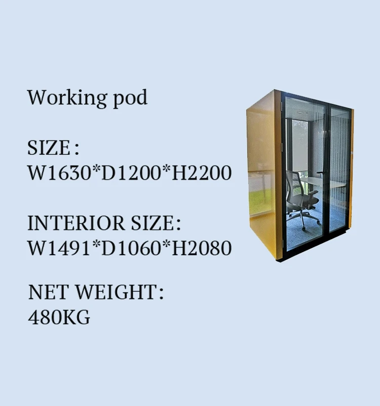 Meeting Soundproof Office Pod Booth Noise Isolation Cabin Silent ...
