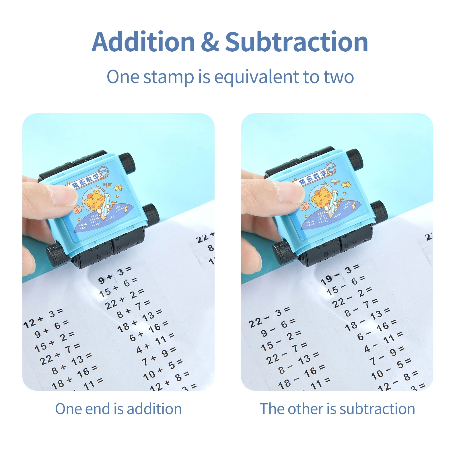 Teaching Addition and Subtraction with Number Rolling Stamps
