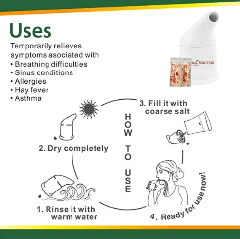 Himalayan Salt Inhaler with Pure Pink Salt Scrub - Eco-Friendly Health ...