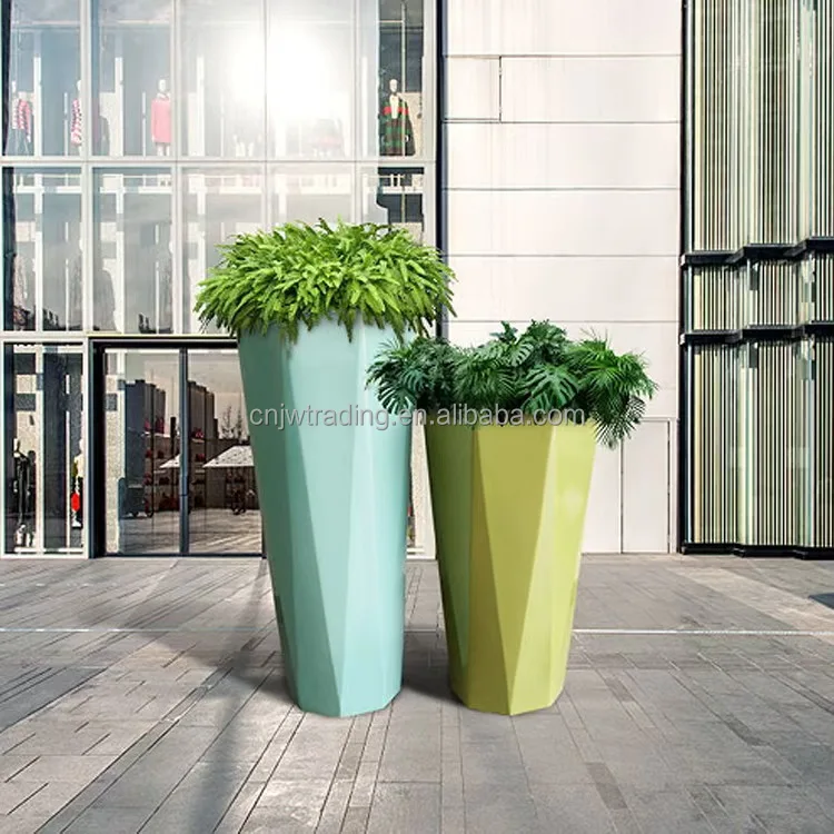 Outdoor Garden Fiberglass Planter Box FRP Flower Pot Rectangle Pots for ...