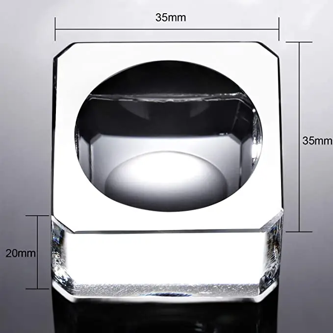 Transparent Glass Square Dimple Crystal Ball Bases