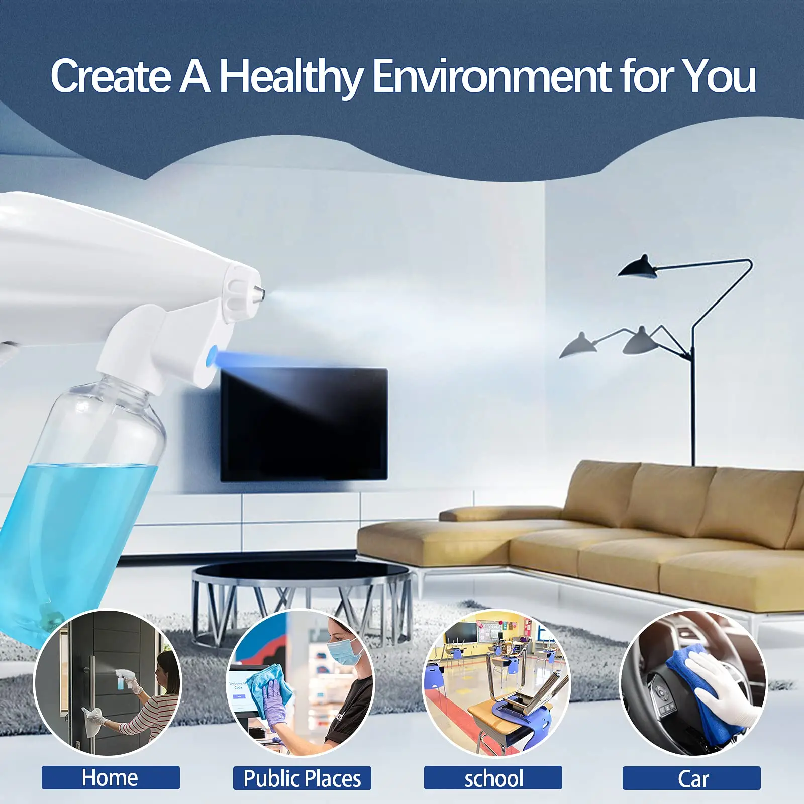 Home Car Use Spray Gun Nano Blue Light Spray Gun,K6 Nano Atomizing ...