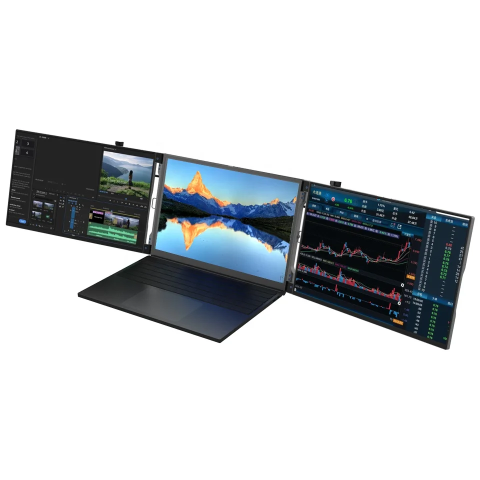 Hot 14.1 Inch Triple Portable Monitor Type C Usb A Laptop Screen ...
