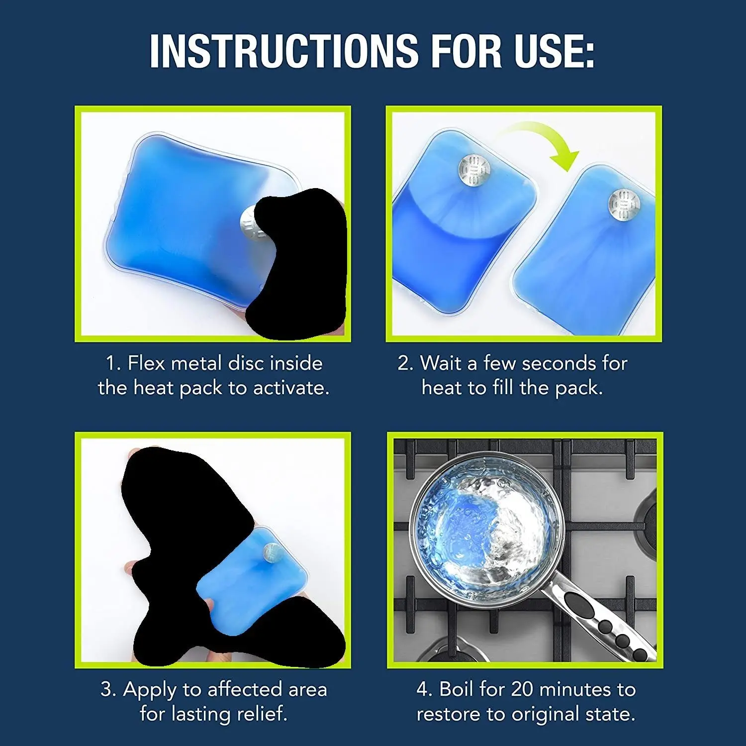 Click It Heat Hot Pack Heat Pad E Shape For Shoulder Neck And Back ...