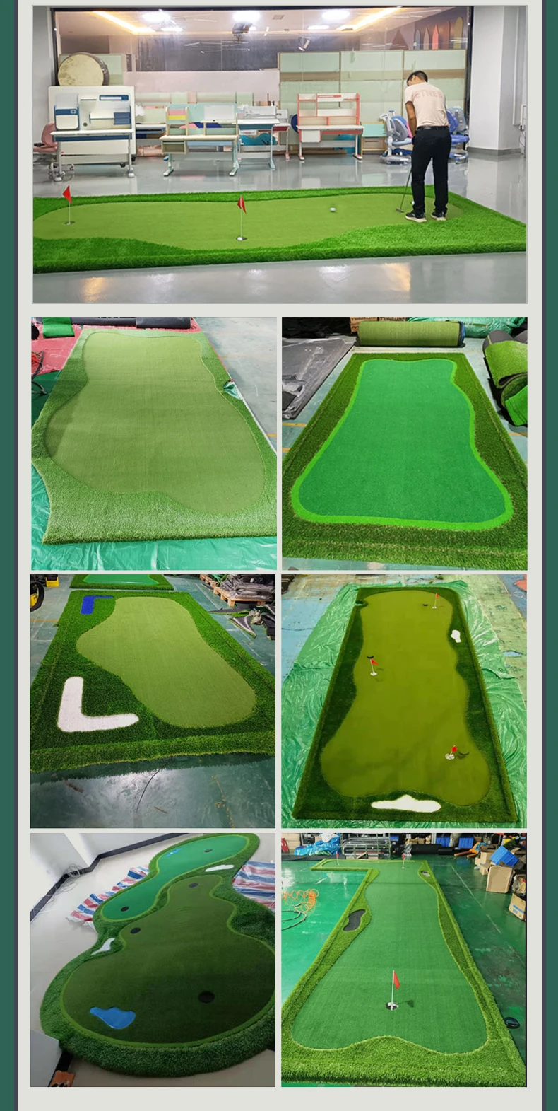 9 Holes Mini Golf Course Putting Green Practice Putting Green Mat Golf ...
