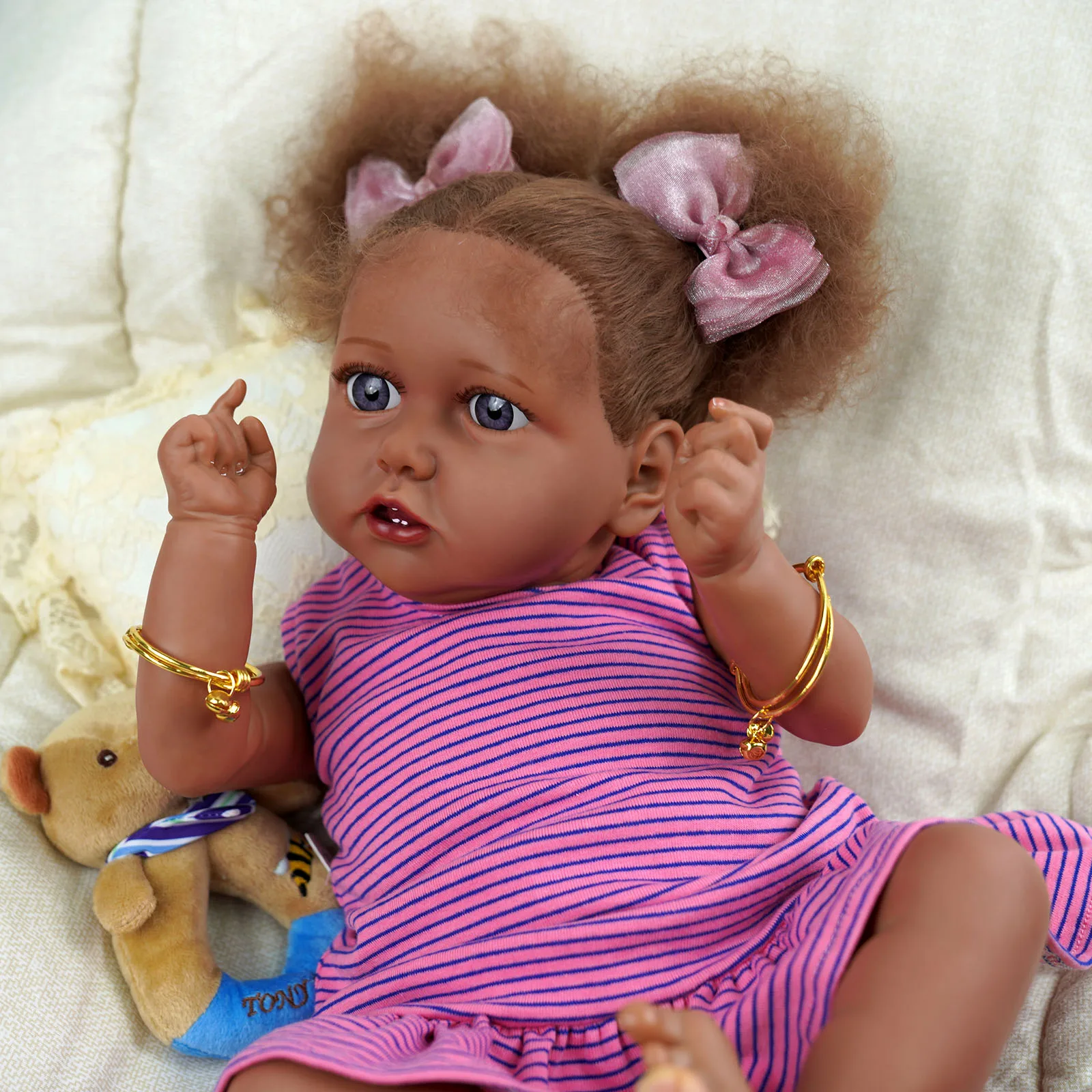 Babeside African American Vinyl Doll - Lifelike Reborn Baby Dolls