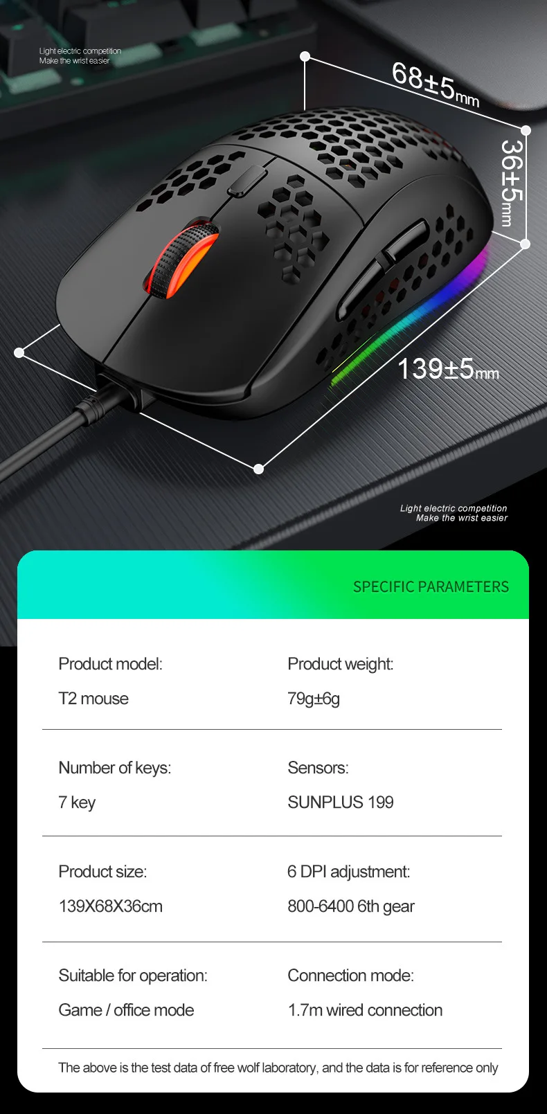 ZIYOULANG T60 Keyboard and Mouse Set - 62 Key Mechanical