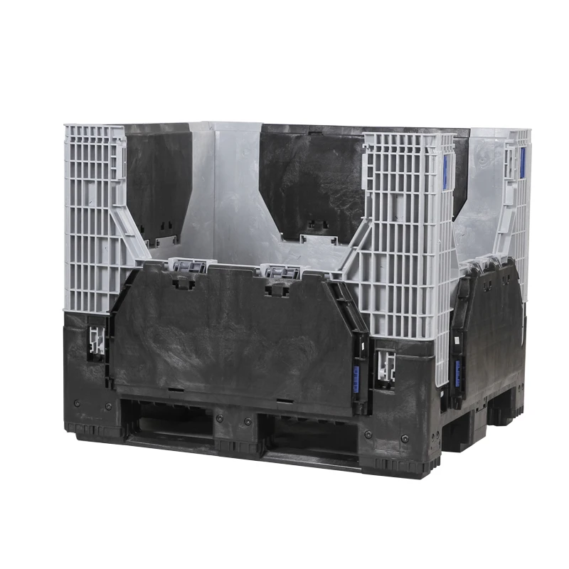 Plastic Pallet Box Closed Plastic Folding Cardboard Crate Forklift ...