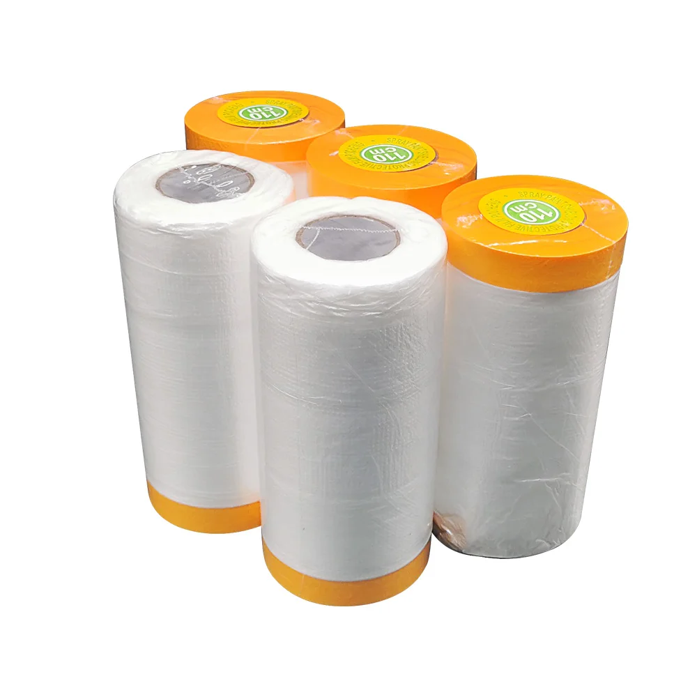 Pre-Taped Masking Film Pre-Folded Overspray Paintable Plastic ...