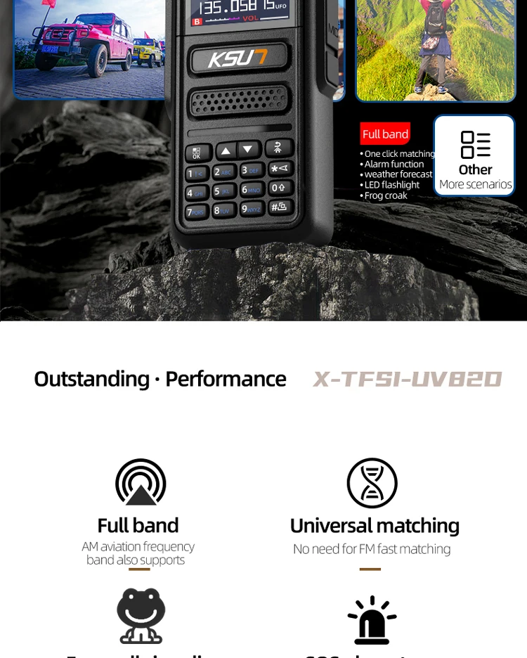 KSUN UV82D MDC Signaling SOS Long Range Air Band Ham Radio