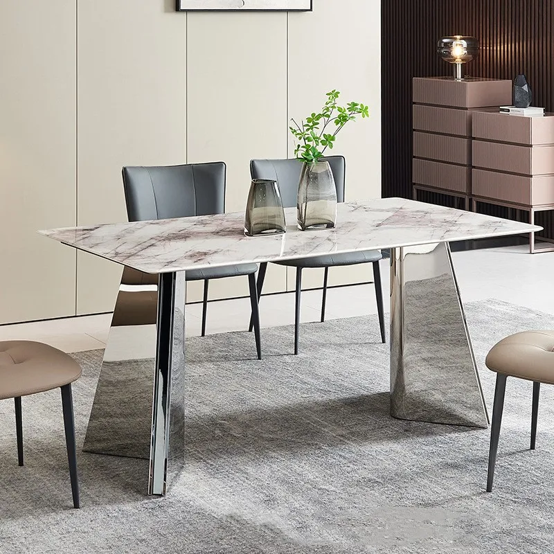 Modern White Marble Top Dining Room Home Furniture Table With Base ...