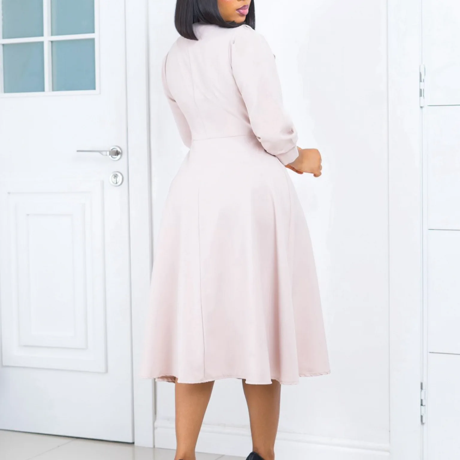 Mg483 Latest Design Elegant Casual Dresses Women Fashion Solid Color ...