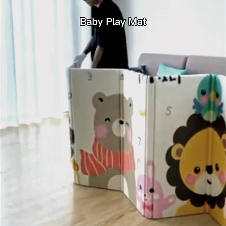 Baby Folding Play Mat Folding Baby Crawl Play Mat Double Side Colorful ...