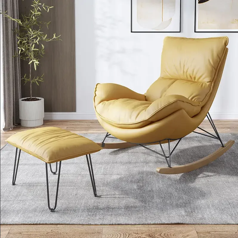 Hot Sale Modern Wooden Fabric Backrest Modern Rocking Chair For Living ...