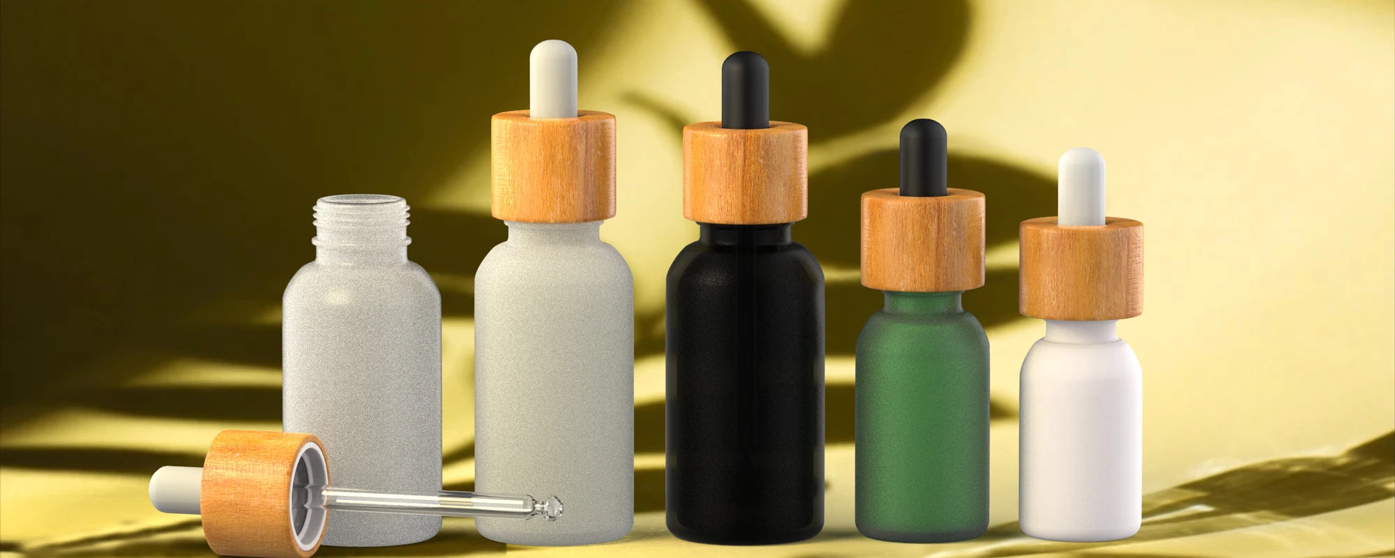 100ml Shading Bamboo Glass Dropper Bottle For Cosmetic Use Shampoo ...