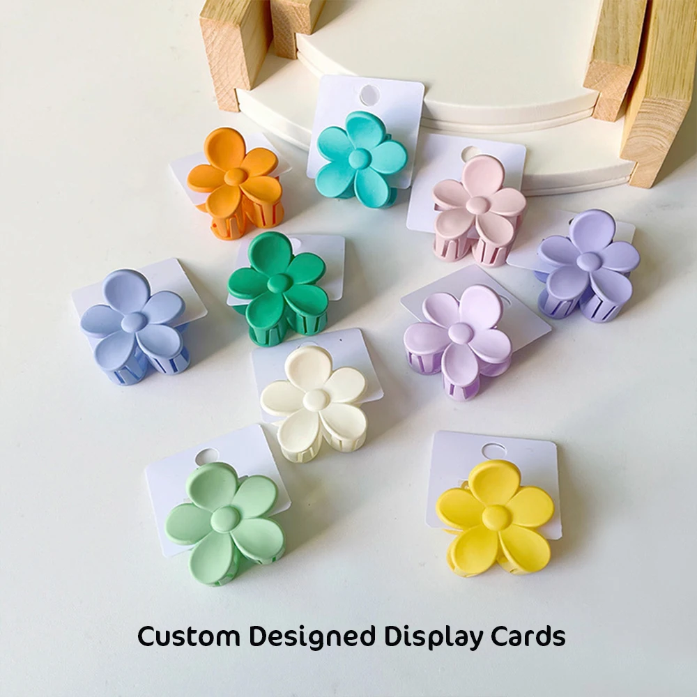 Customized Designs Logos Mini Hair Clip Display Card Women Girls Hair ...